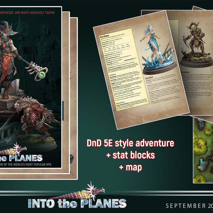 3D Printable 'Into the planes' September 2024 release 24 STL's miniatures pre-supported + dnd 5e ...